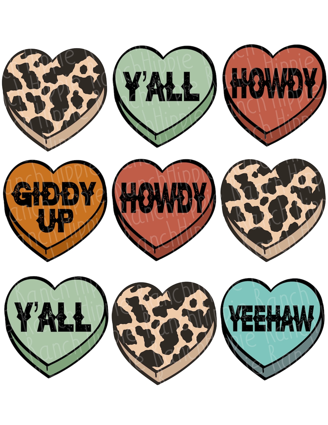 Western Conversation Heart Png Design. Digital Download Only. - Etsy