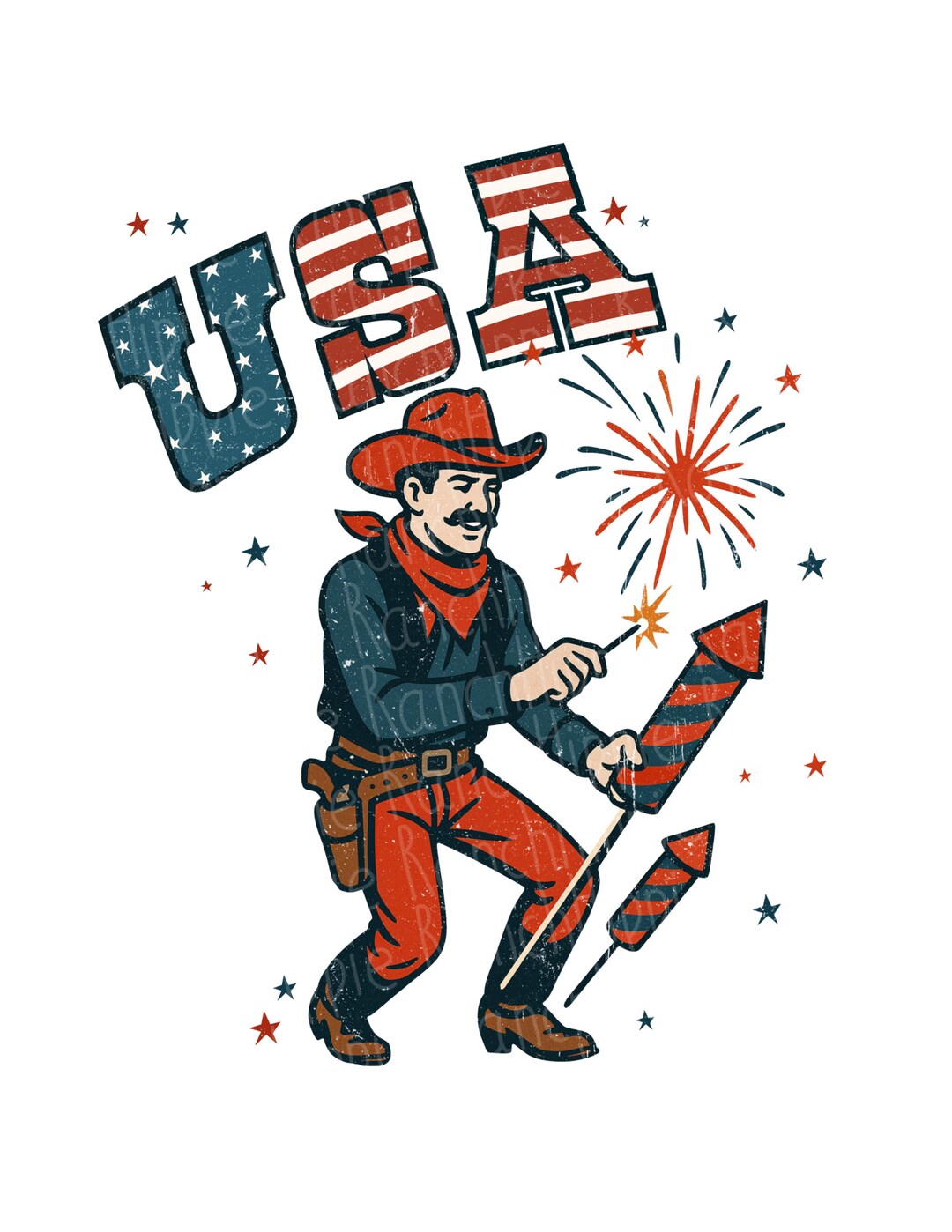Western Collage 4th of July Png. Independence Day Png. Patriotic Png ...