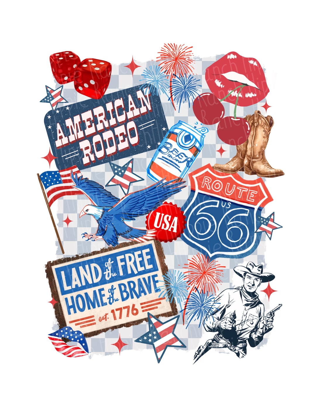 Western Collage 4th of July Png. Independence Day Png. Patriotic Png ...