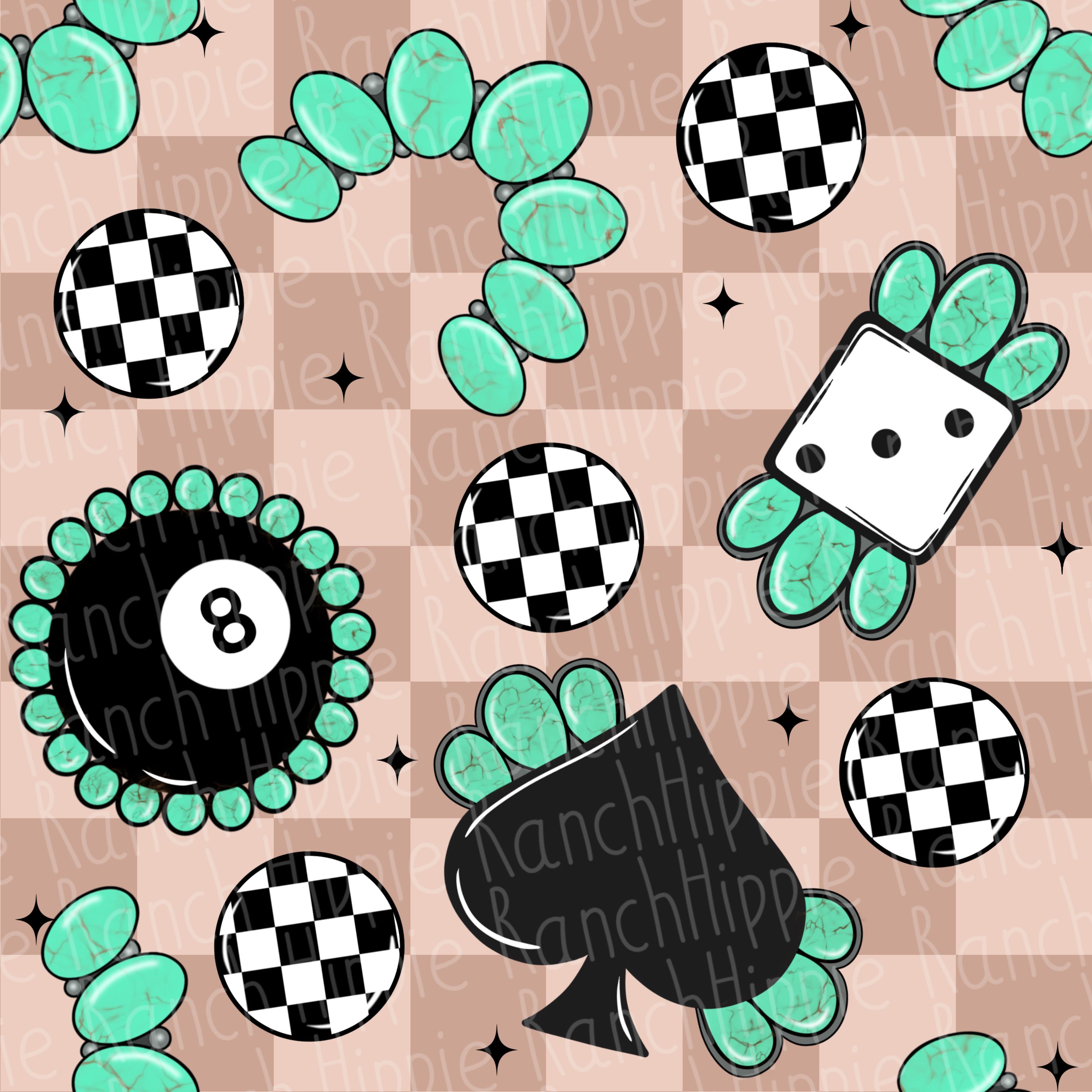 Turquoise Seamless Pattern. Checkered Yallternative Png. Digital ...