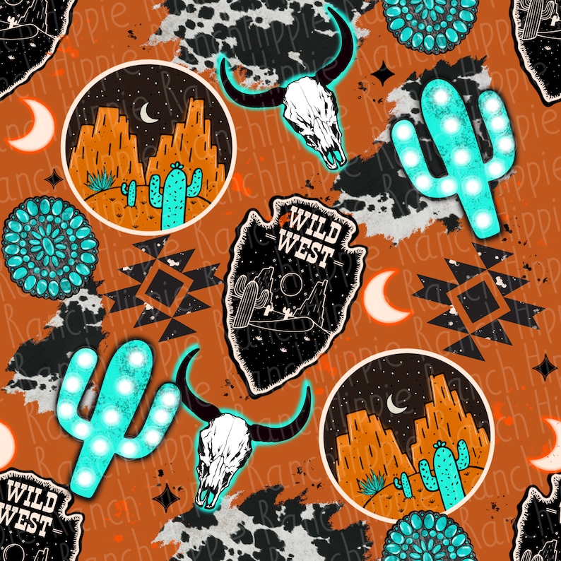 Western Seamless Pattern. Digital Download Only. Png File - Etsy