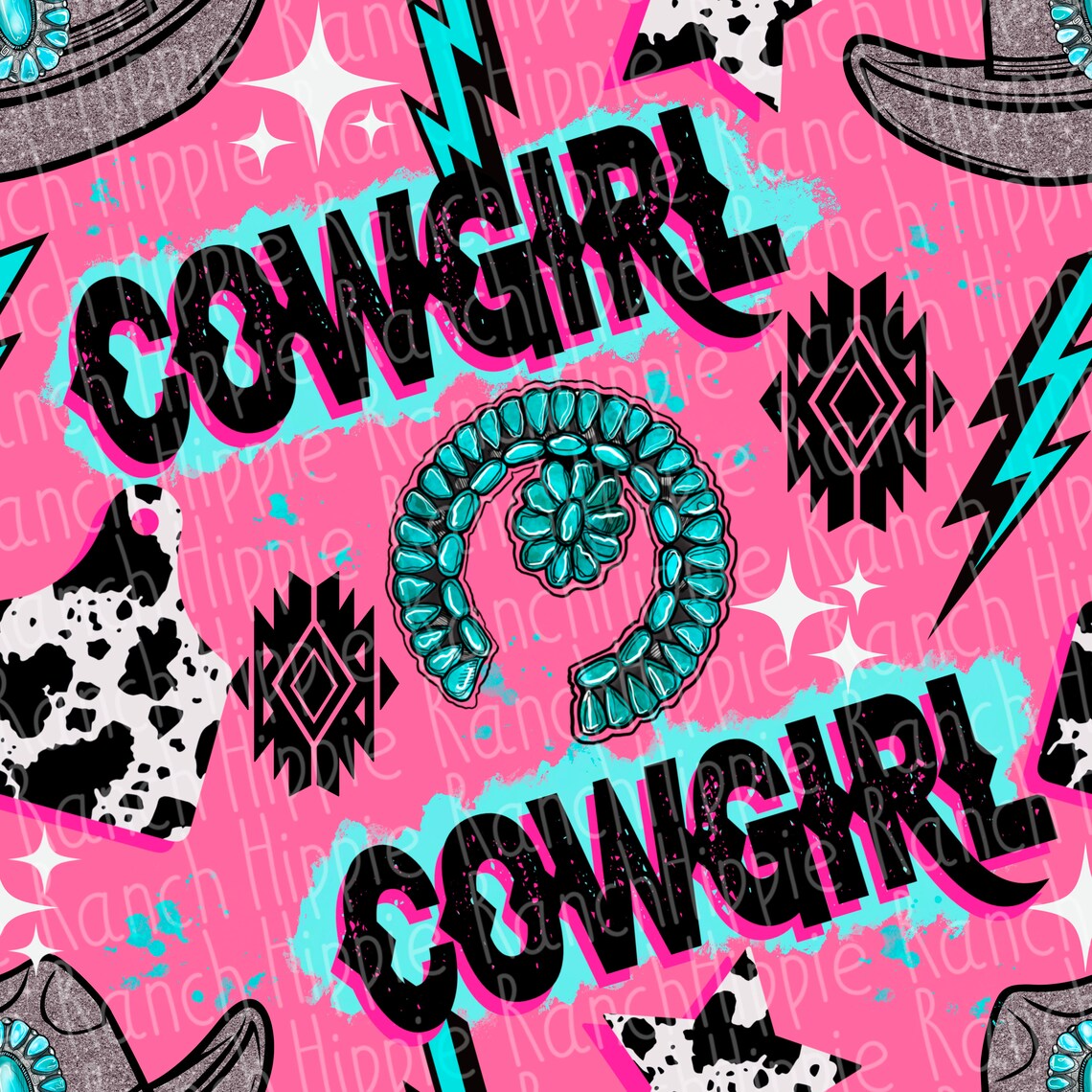 Cowgirl Seamless Pattern. Digital Download Only. Png File - Etsy