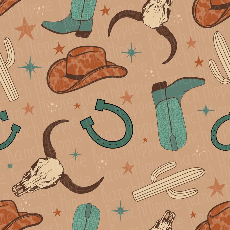 Western Seamless Pattern. Digital Download Only. Png File - Etsy