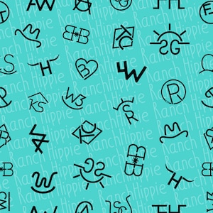 Turquoise Western Seamless Pattern Bundle. 5 Patterns Included. Digital ...