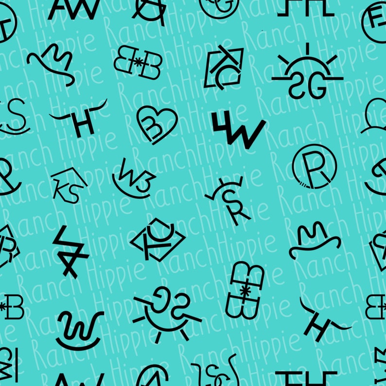 Turquoise Western Seamless Pattern Bundle. 5 Patterns Included. Digital ...