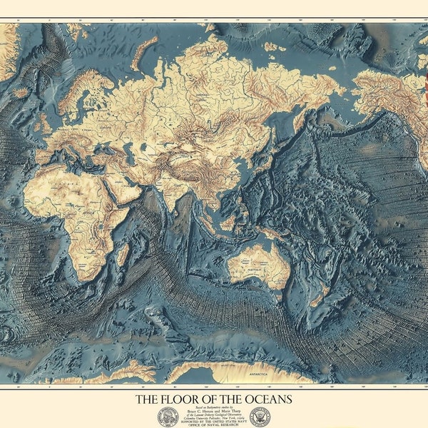 Survey Map of the World - Etsy