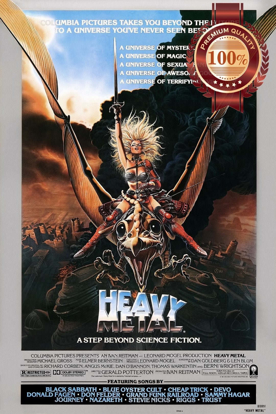 Heavy Metal Poster Original Classic 1981 80s Anime Cartoon Movie ...