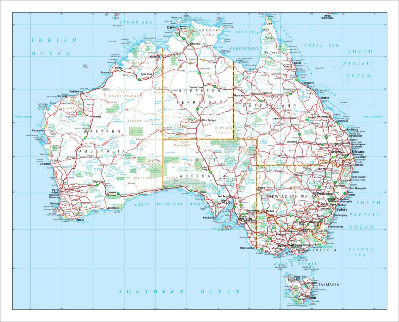 Buy Detailed Map of Australian Roads Tear Proof Poster Aus Online in ...