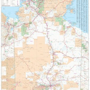Hema Detailed Map of Northern Territory Poster NT Aus Australian Roads Premium Waterproof Tear ...