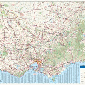 Hema Detailed Map of Victoria Poster Vic Aus Australian Roads Premium ...
