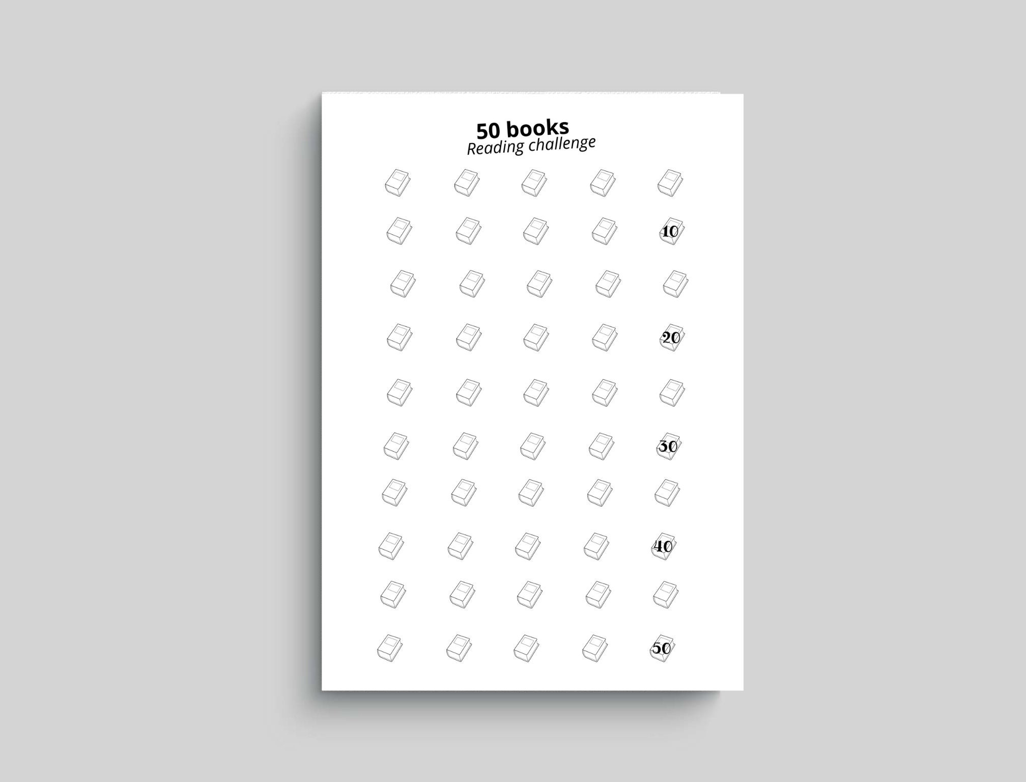 READING CHALLENGE Reading Tracker Printable 100, 50 or 25 Books ...