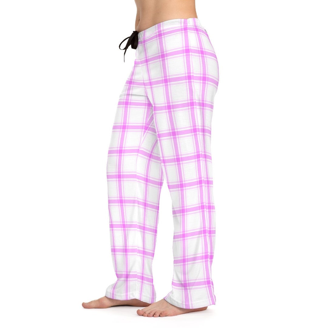 Women's Pink Plaid Pajama Pants Mother Gift Bed - Etsy