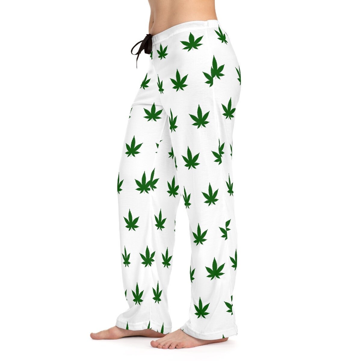 Women's White MJ Pajama Pants, THC Gear, 420, Stoner Clothes, Leaf ...