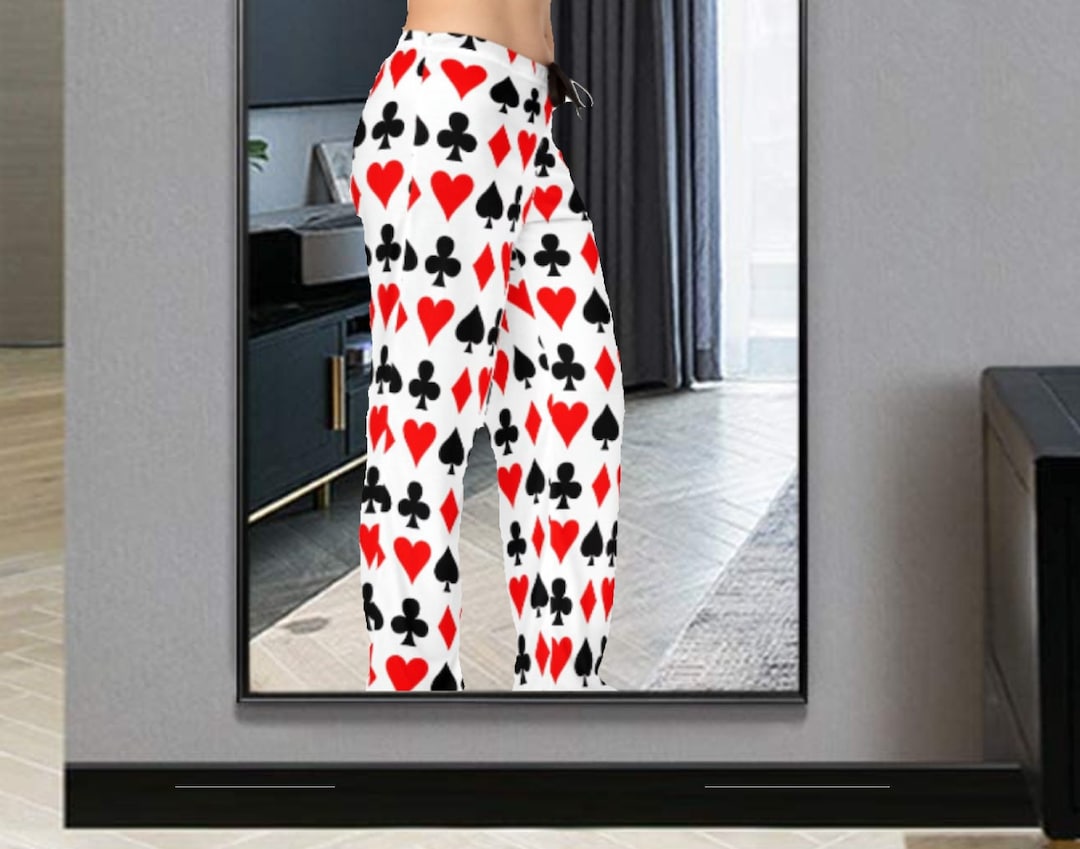Women's Poker Pajama Pants, Playing Cards, Suits, Perfect Gift for a ...