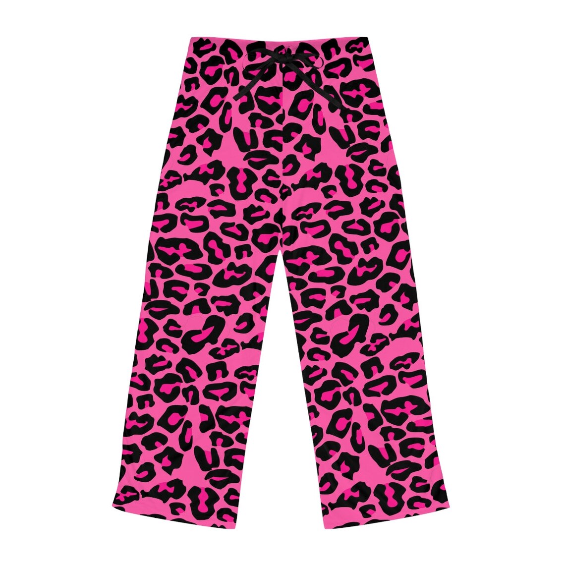 Women's Pink Leopard / Cheetah Print Pajama Pants, Pink Animal Print ...