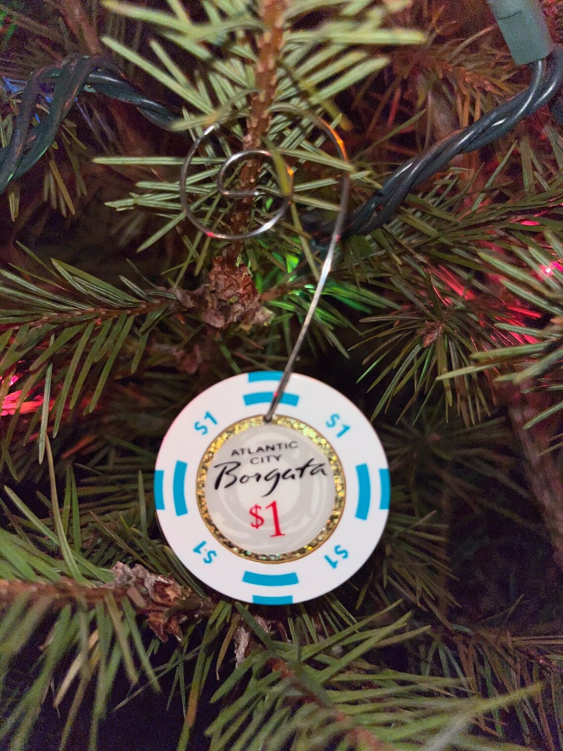 The 1 One Dollar Borgata Atlantic City Sets, Poker Chip Christmas Tree ...