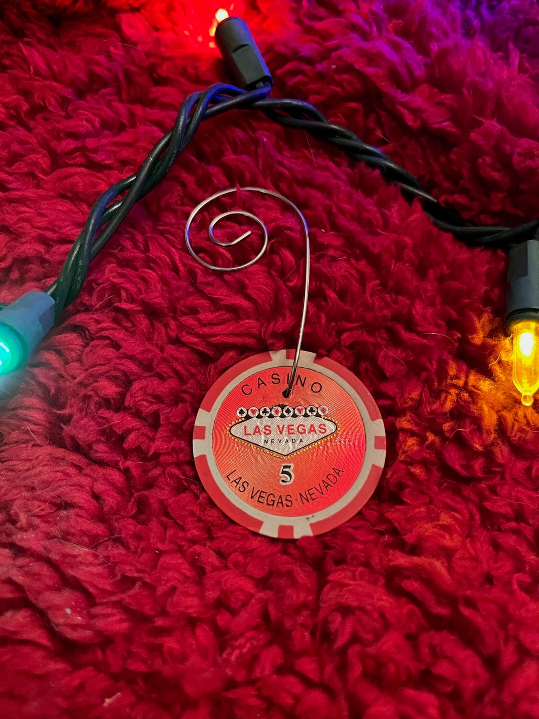 Las Vegas, Poker Chip Christmas Tree Ornament, Red, Green, Black ...