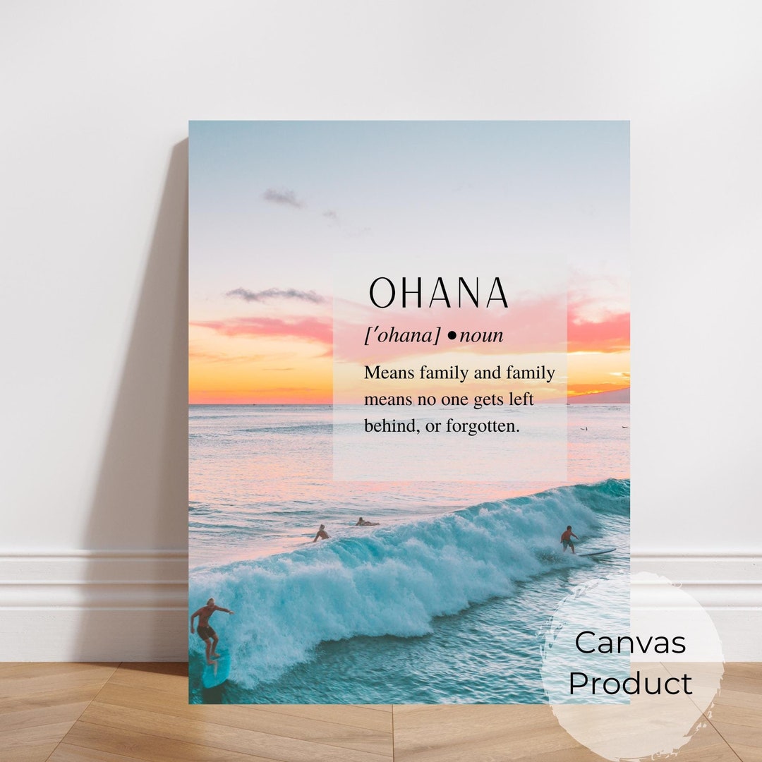 Ohana Definition Print | Hawaiian Wall Art | Surfer Wall Art | Ohana ...