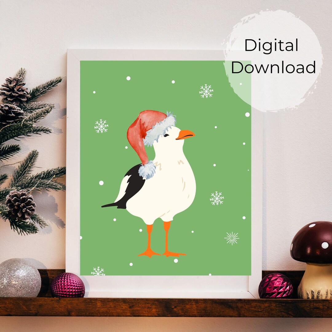 Seagull | Coastal Winter | Digital Download | Snowflakes | Christmas ...