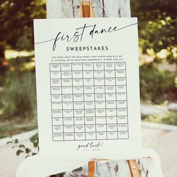 Wedding First Dance Sweepstake - Etsy UK