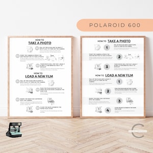 Polaroid 600 Instant Camera All-in-one Instructions Sign, Polaroid 600 ...