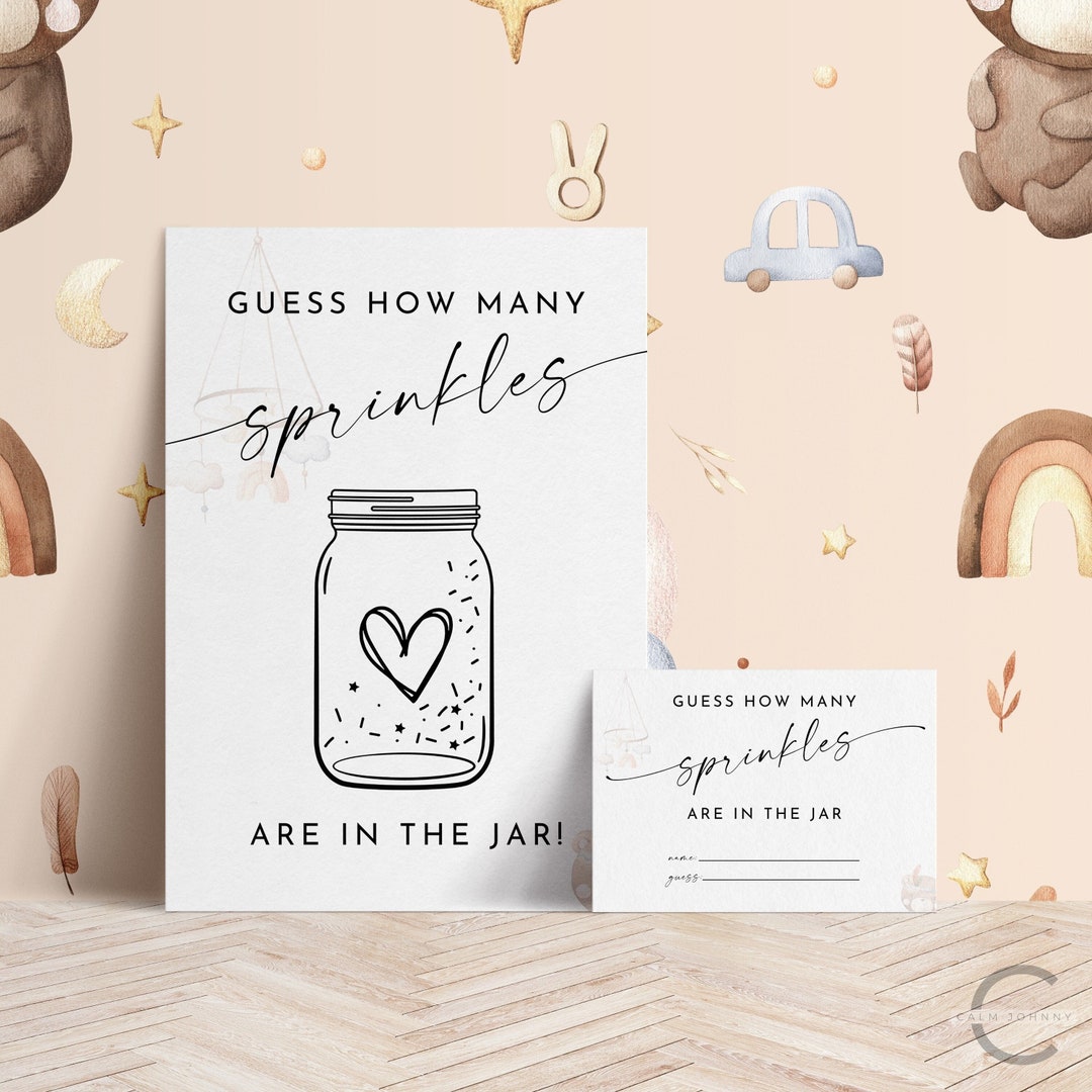 Baby Sprinkle Game, Guess How Many Sprinkles in the Jar Game, Printable ...