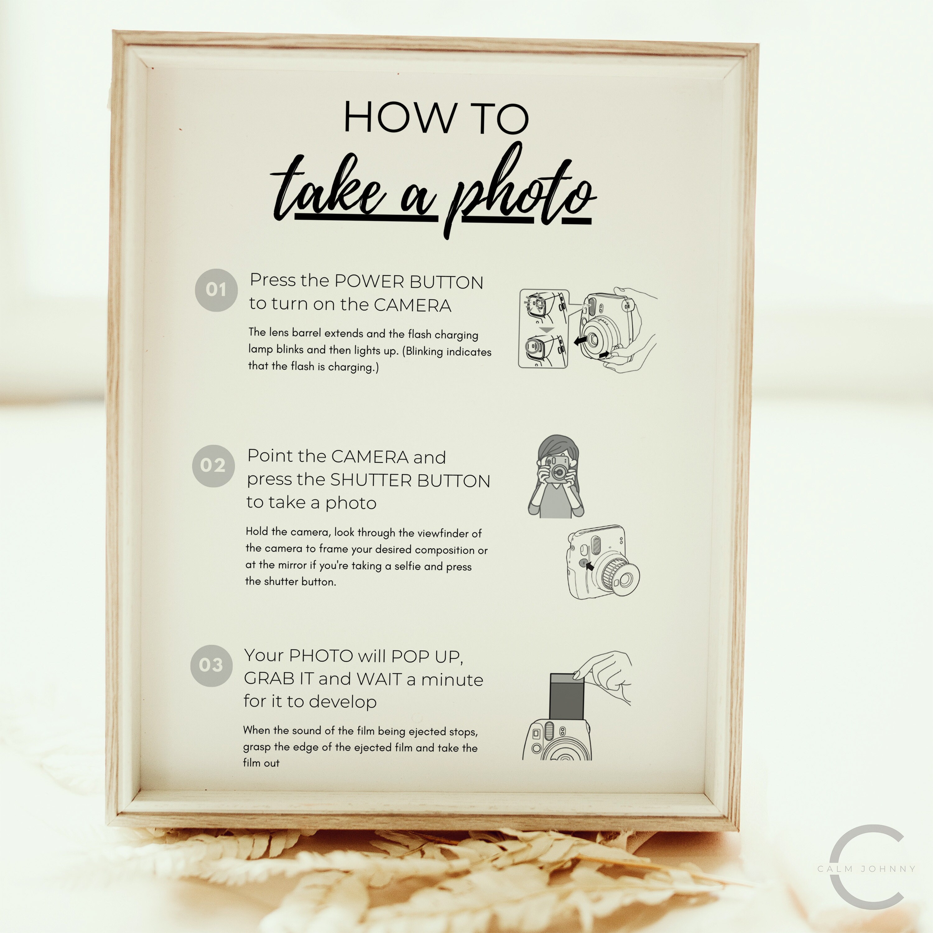 Instax Mini 9 Camera How to Take A Photo Instruction Sign - Etsy