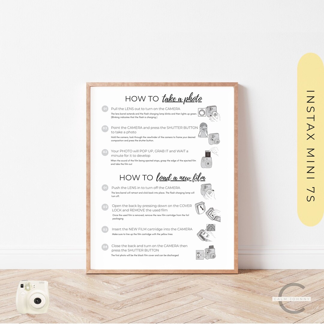 Instax Mini 7S Instant Camera All-in-one Instructions Sign, Instax Mini ...