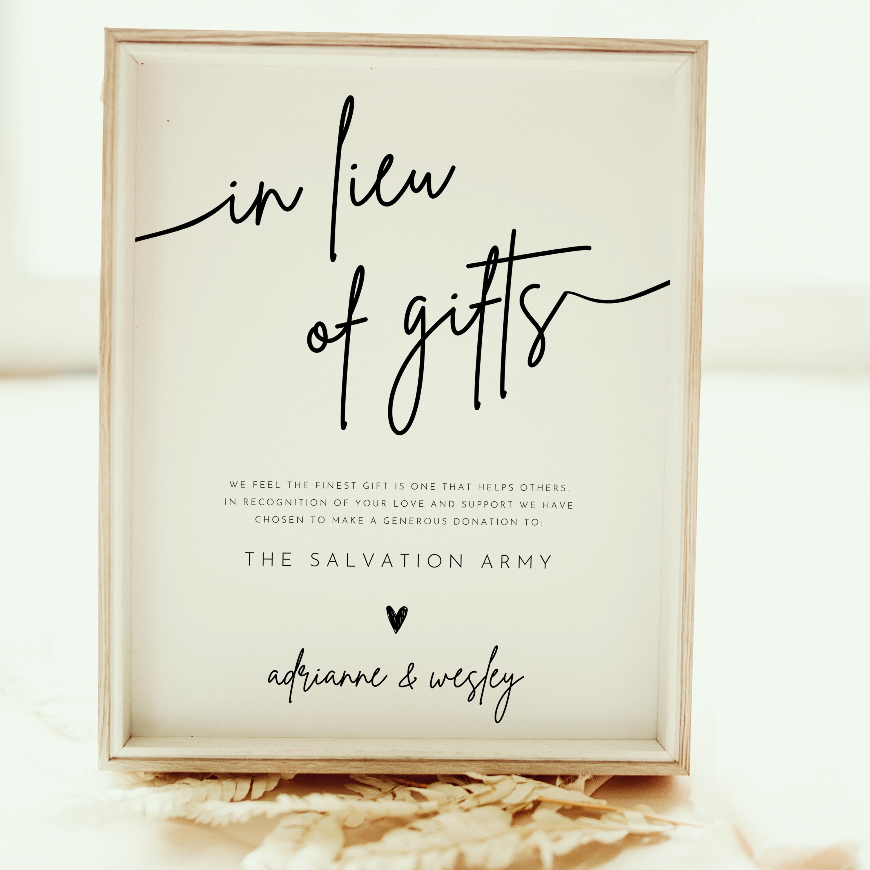 In Lieu of Favors Sign Template Editable in Lieu of Gifts - Etsy