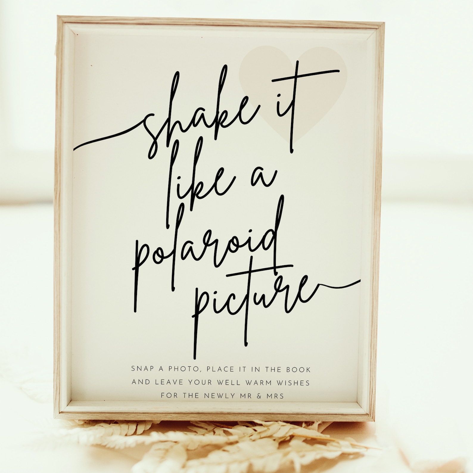 Shake It Like A Polaroid Picture Sign Modern Photo Guestbook - Etsy