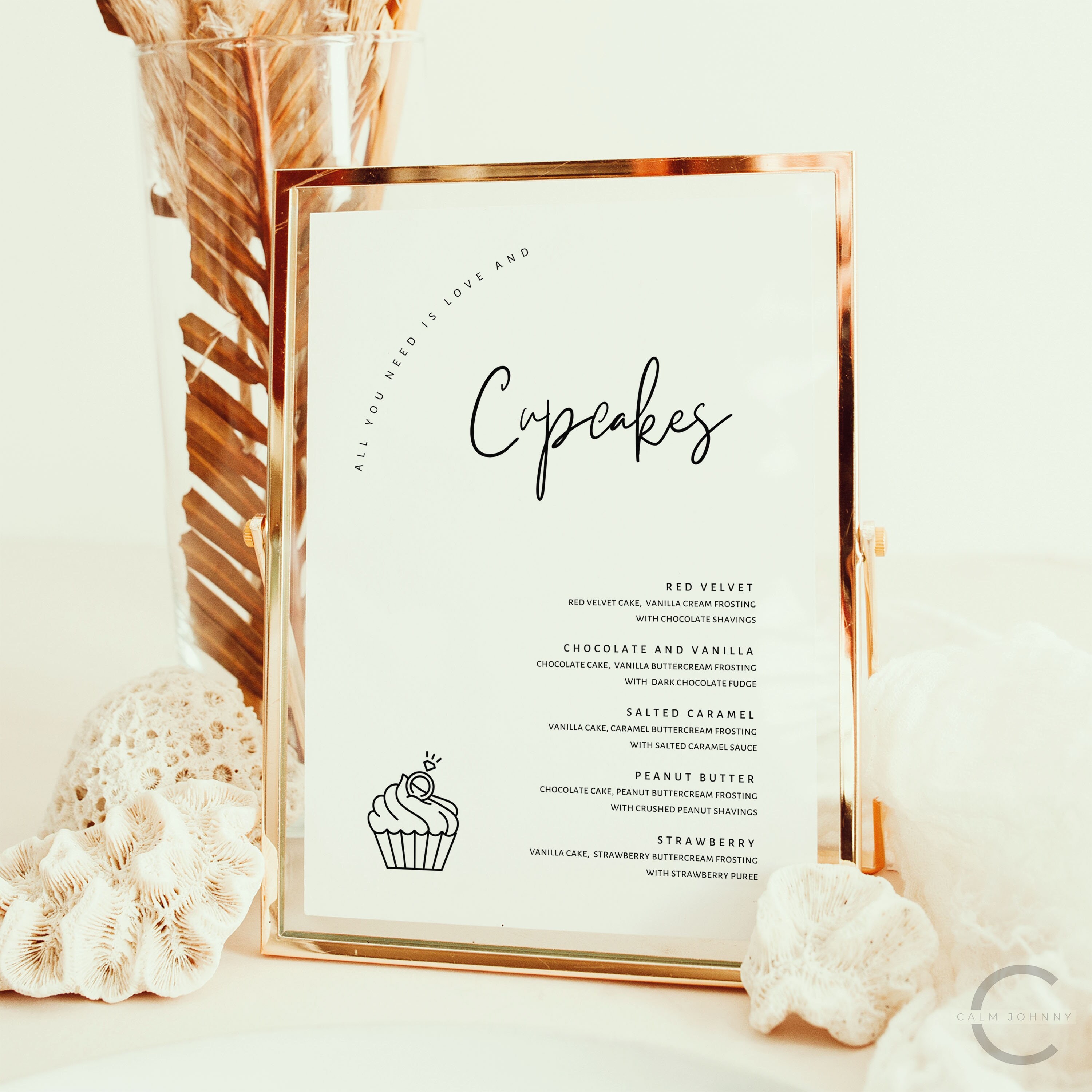 Plantilla de letrero de menú de cupcakes todo lo que necesita - Etsy México