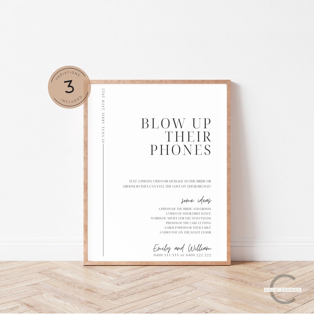 Blow up Their Phones Sign Template Editable I Spy Wedding - Etsy