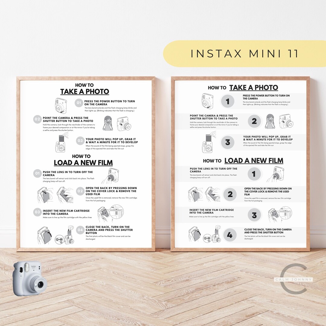 Instax Mini 11 Instant Camera All-in-one Instructions Sign, Instax Mini ...