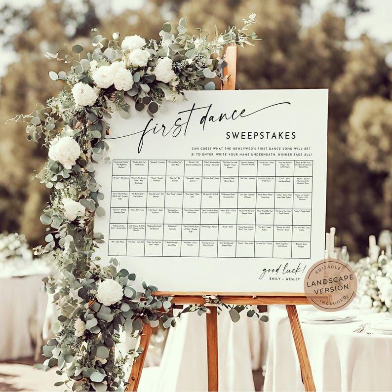Wedding First Dance Sweepstake, Personalized First Dance Sweepstakes ...