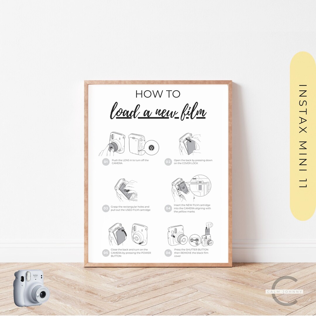 Instax Mini 11 Camera How to Load A New Film Instruction Sign, Editable Instax Mini 11 ...
