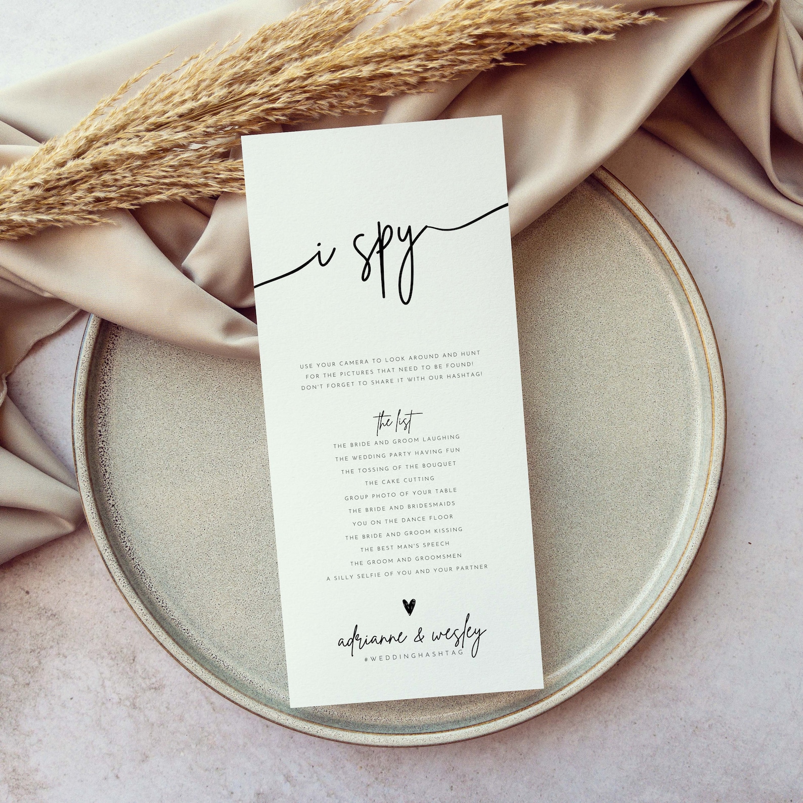 I Spy Wedding Game Sign Template Editable Wedding Photo - Etsy