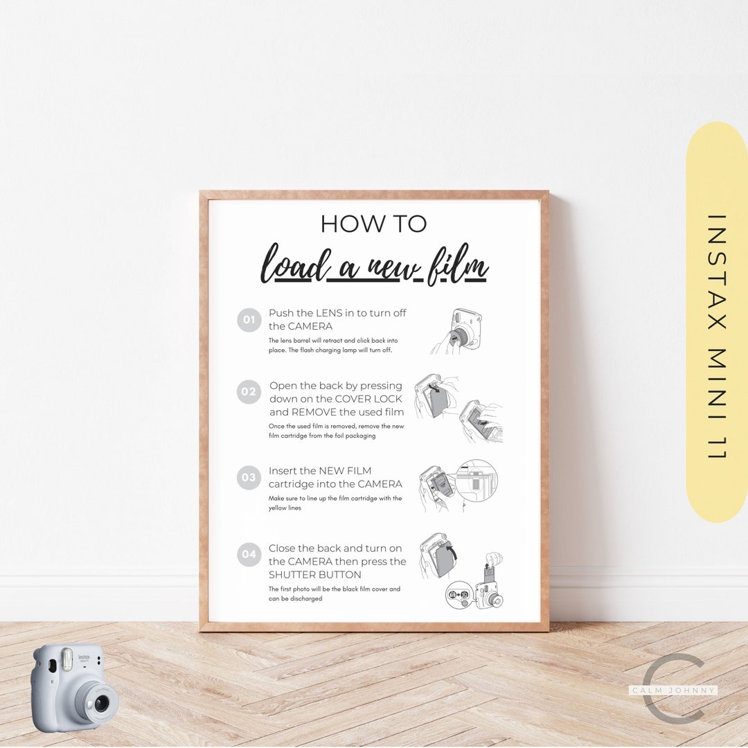 Instax Mini 11 Camera How to Load A New Film Instruction Sign, Editable ...