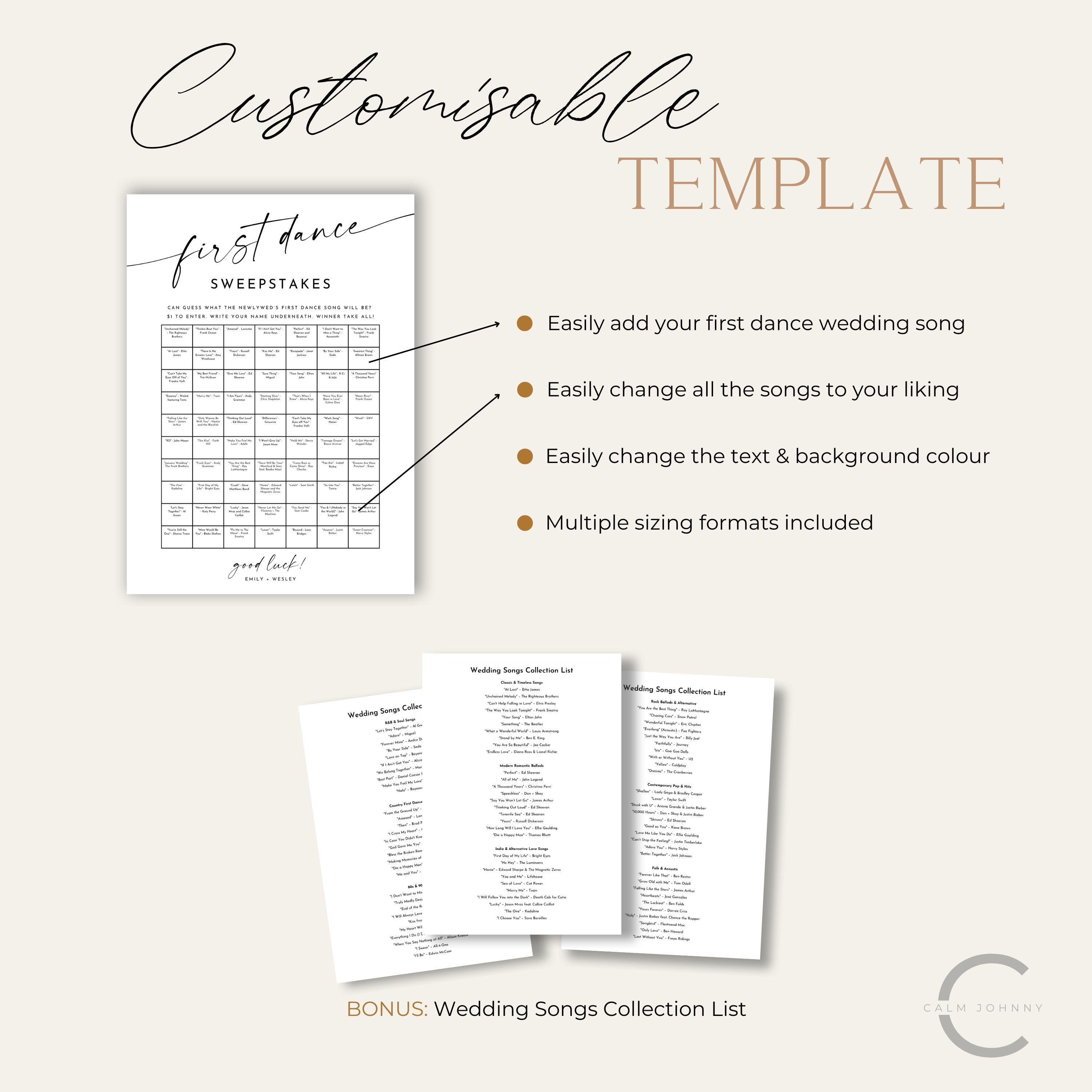 Wedding First Dance Sweepstake, Personalized First Dance Sweepstakes ...