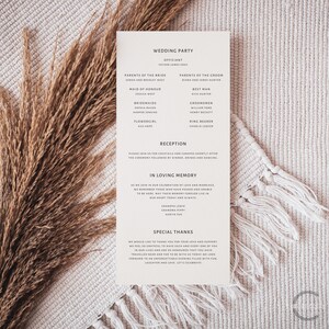 Church Program Wedding, Editable Wedding Program and Timeline Template ...