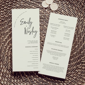 Church Program Wedding, Editable Wedding Program and Timeline Template ...