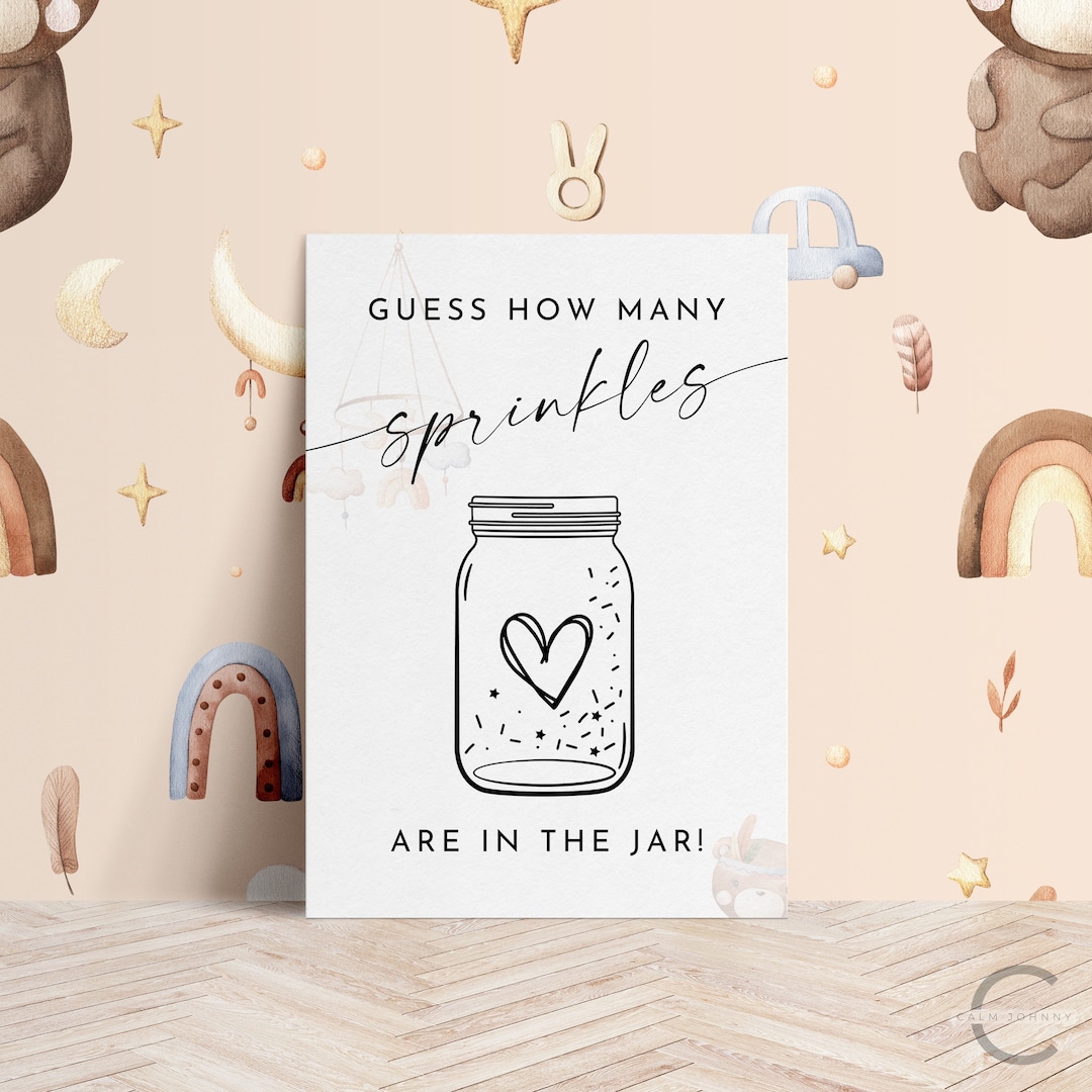 Baby Sprinkle Sign, Guess How Many Sprinkles in the Jar Sign, Printable ...