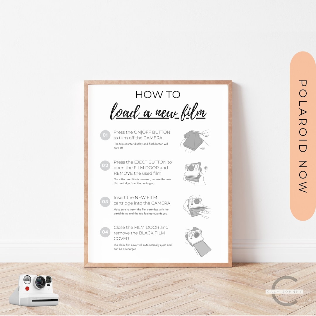 Polaroid Now I-type How to Load A New Film Instruction Sign, Polaroid ...