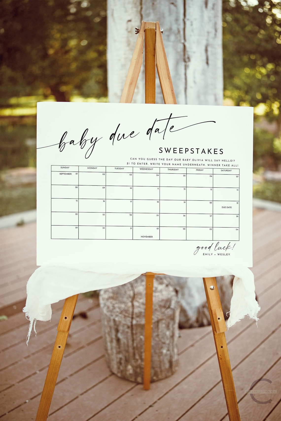Baby Due Date Sweepstakes, Personalized Guess Babys Birthday Game ...