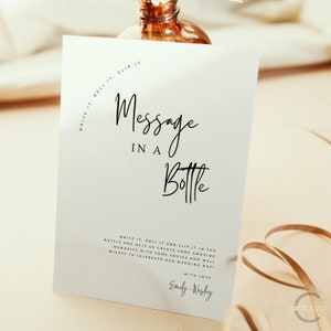 Message in A Bottle Sign Template, Editable Wedding Advice Sign ...