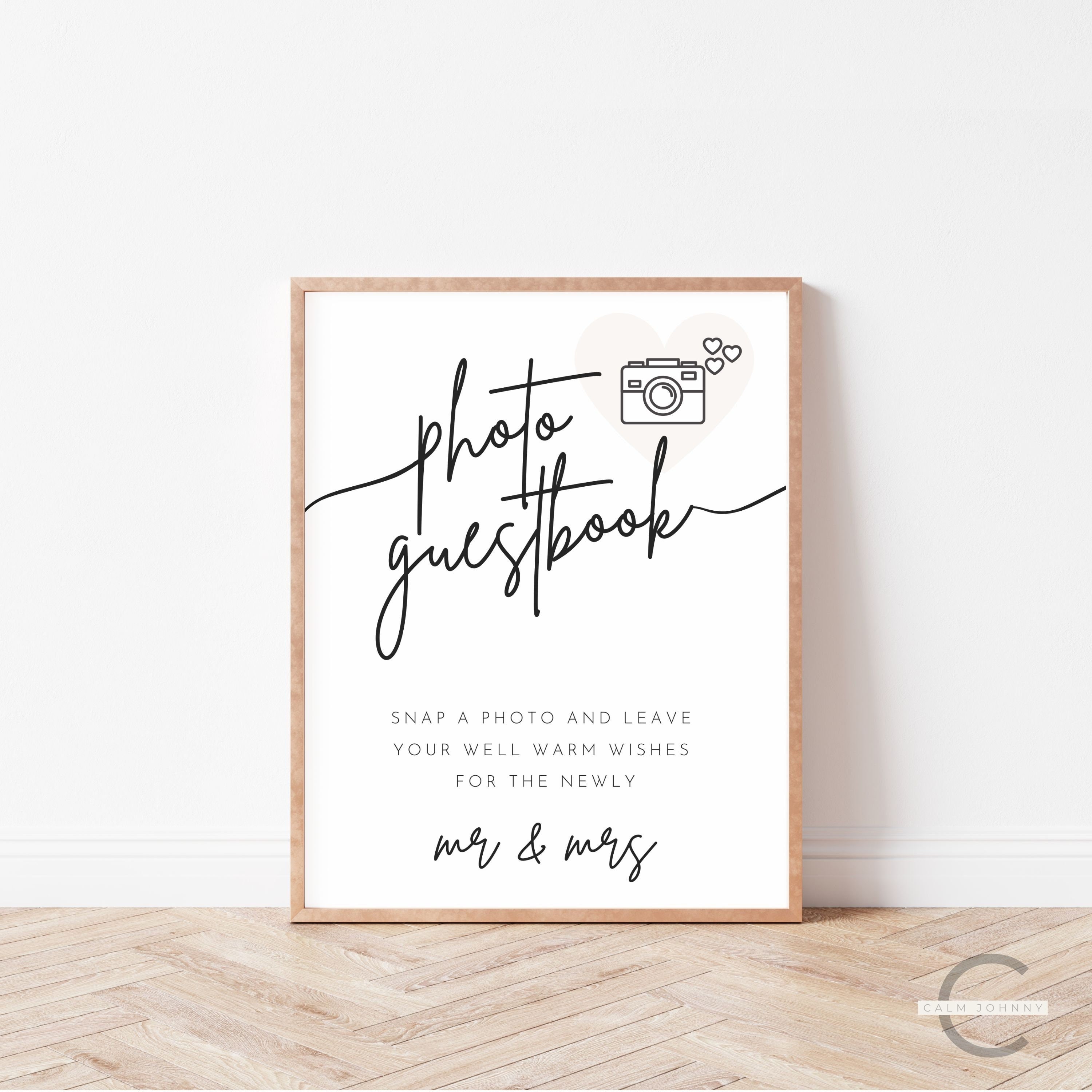 Modern Photo Guest Book Sign Template Editable Minimalist - Etsy