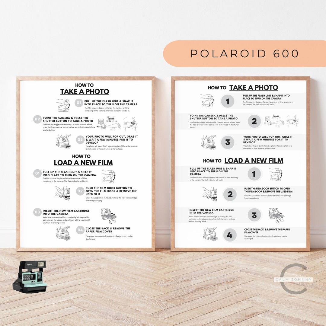 Polaroid 600 Instant Camera All-in-one Instructions Sign, Polaroid 600 ...