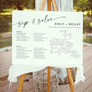 Custom Wedding Crossword Sip and Solve Puzzle, Personalized Sip and ...