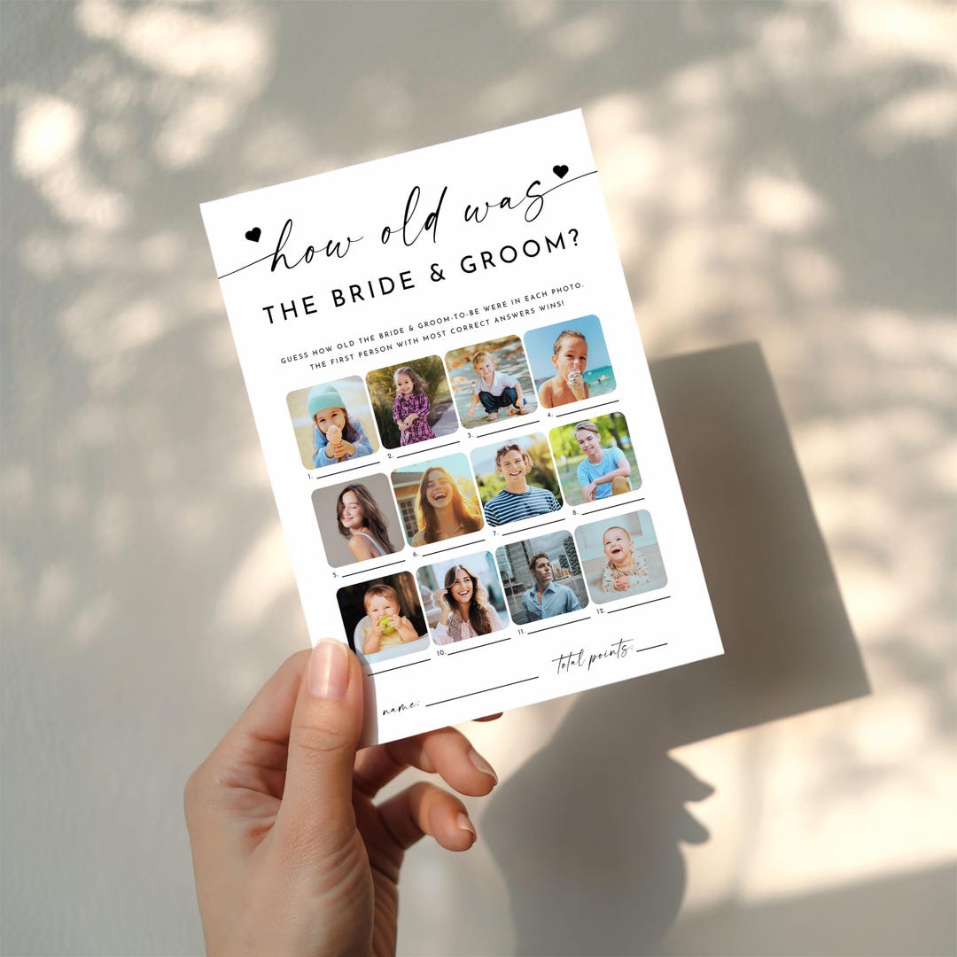How Old Were the Bride and Groom Game, Fun Bridal Shower Activity ...