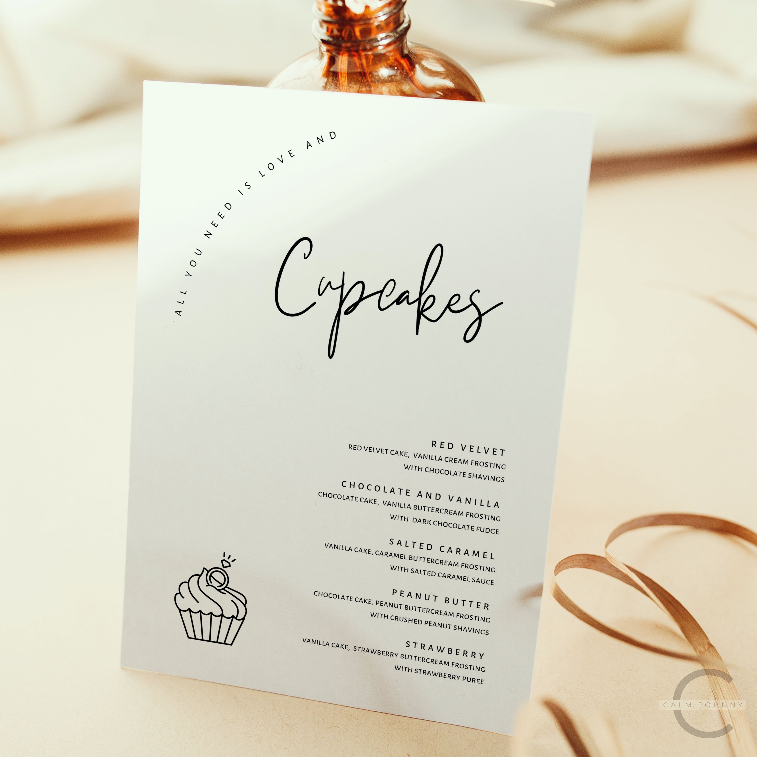Plantilla de letrero de menú de cupcakes todo lo que necesita - Etsy México