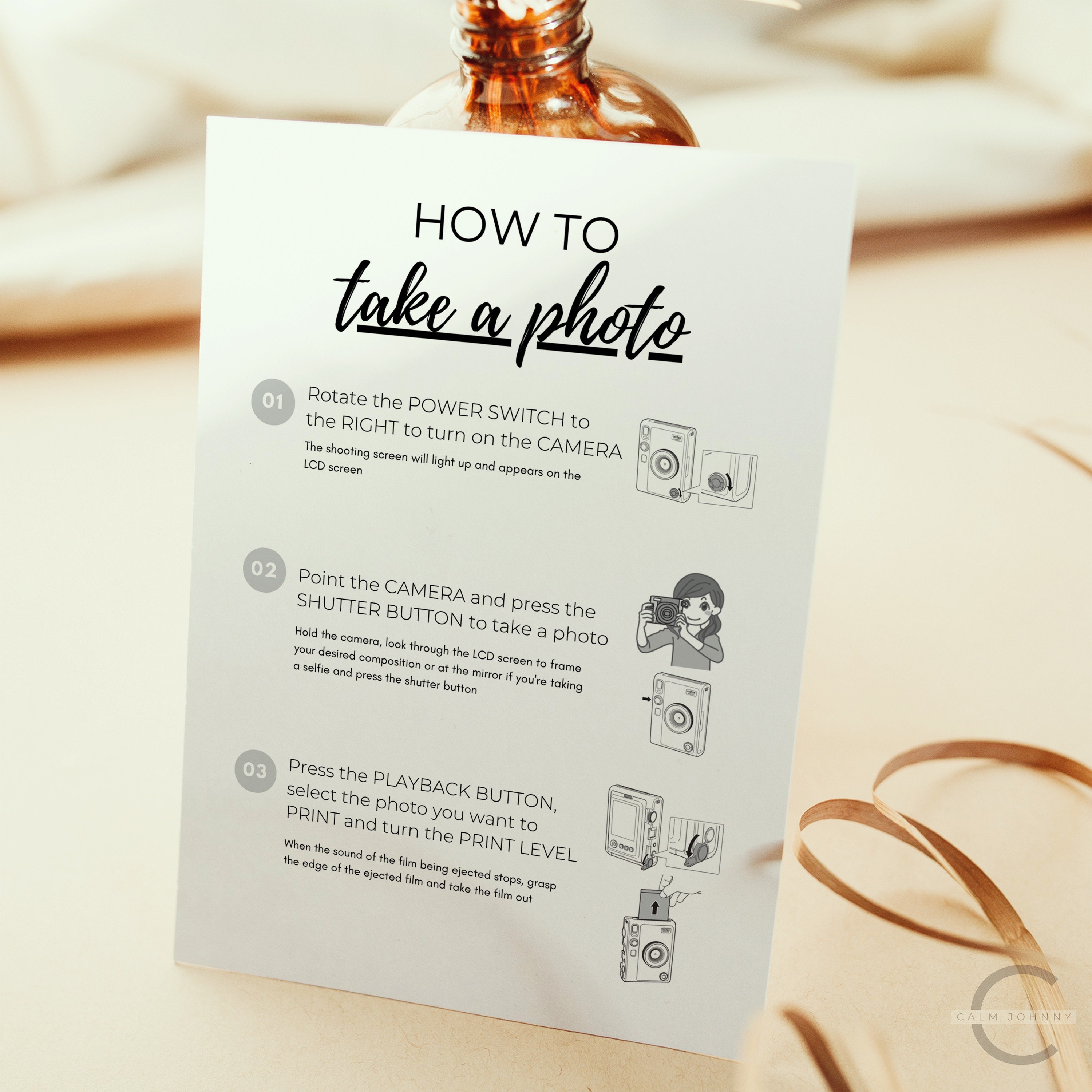 Instax Mini Evo Camera How to Take A Photo Instruction Sign - Etsy